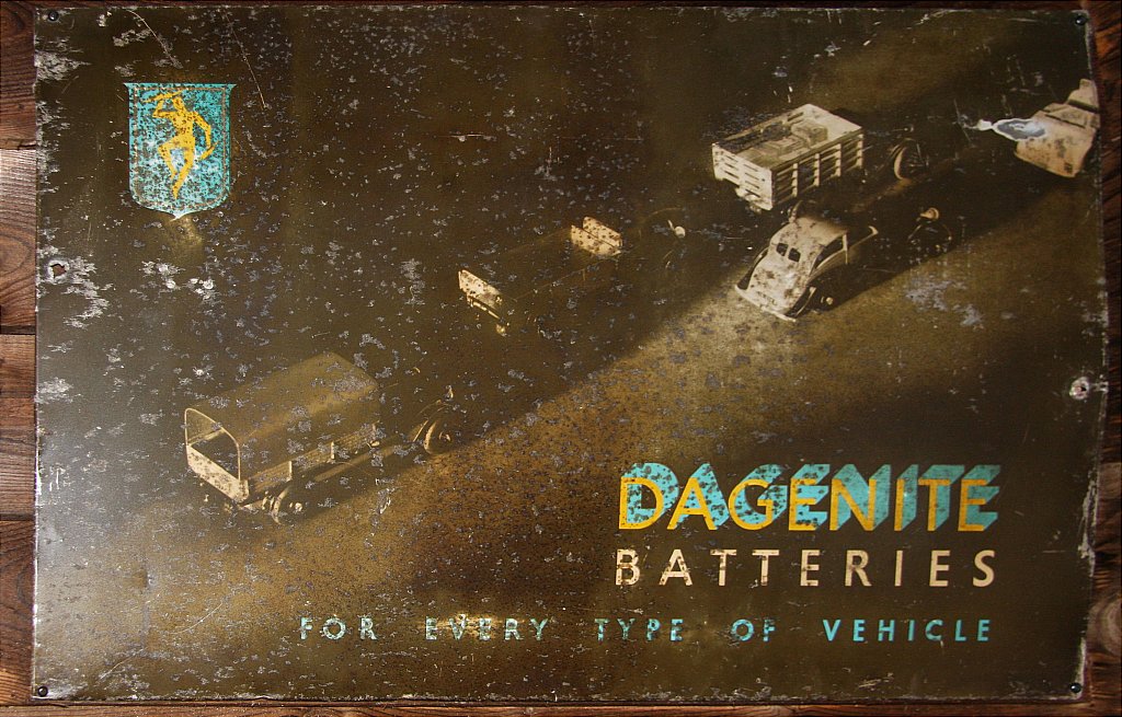 Enamel Signs | Petrol Pumps | Petroliana | Automobilia | DAGENITE BATTERIES