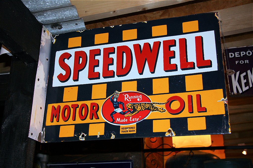 Enamel Signs | Petrol Pumps | Petroliana | Automobilia | SPEEDWELL OIL