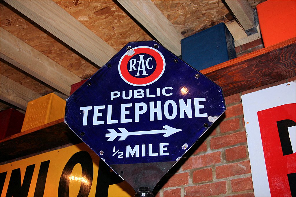 Enamel Signs | Petrol Pumps | Petroliana | Automobilia | RAC TELEPHONE ...