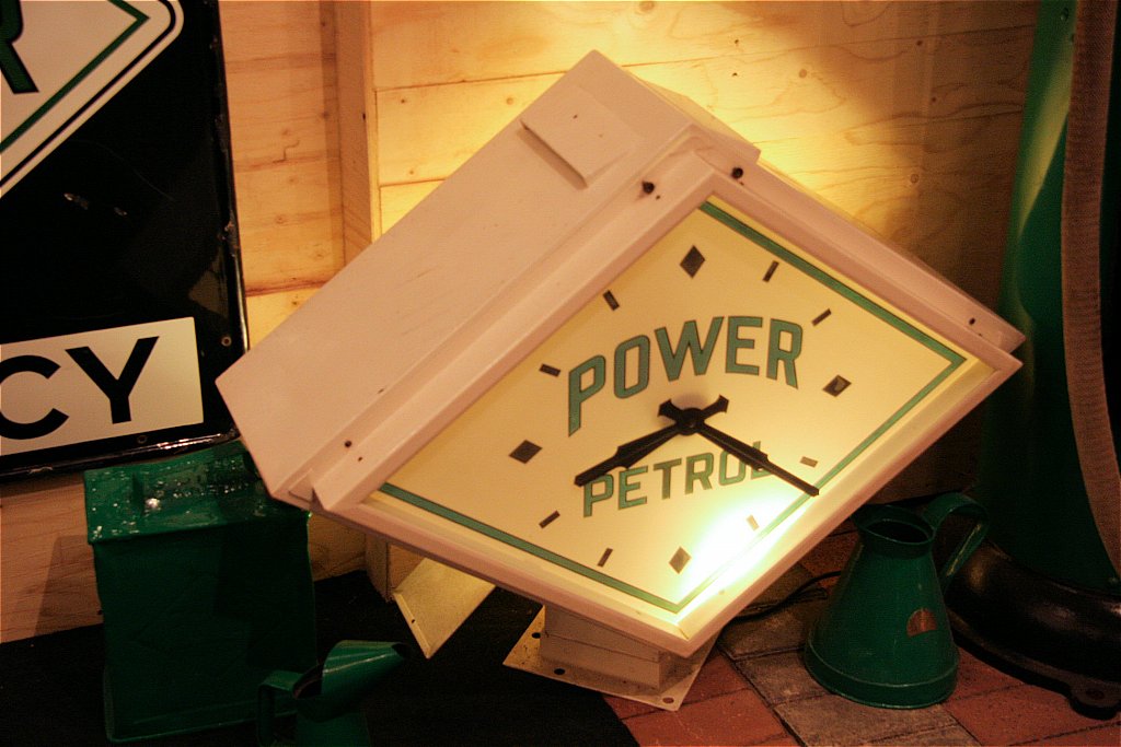 Enamel Signs | Petrol Pumps | Petroliana | Automobilia | POWER PETROL CLOCK