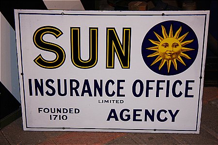 Enamel Signs | Petrol Pumps | Petroliana | Automobilia | SUN INSURANCE